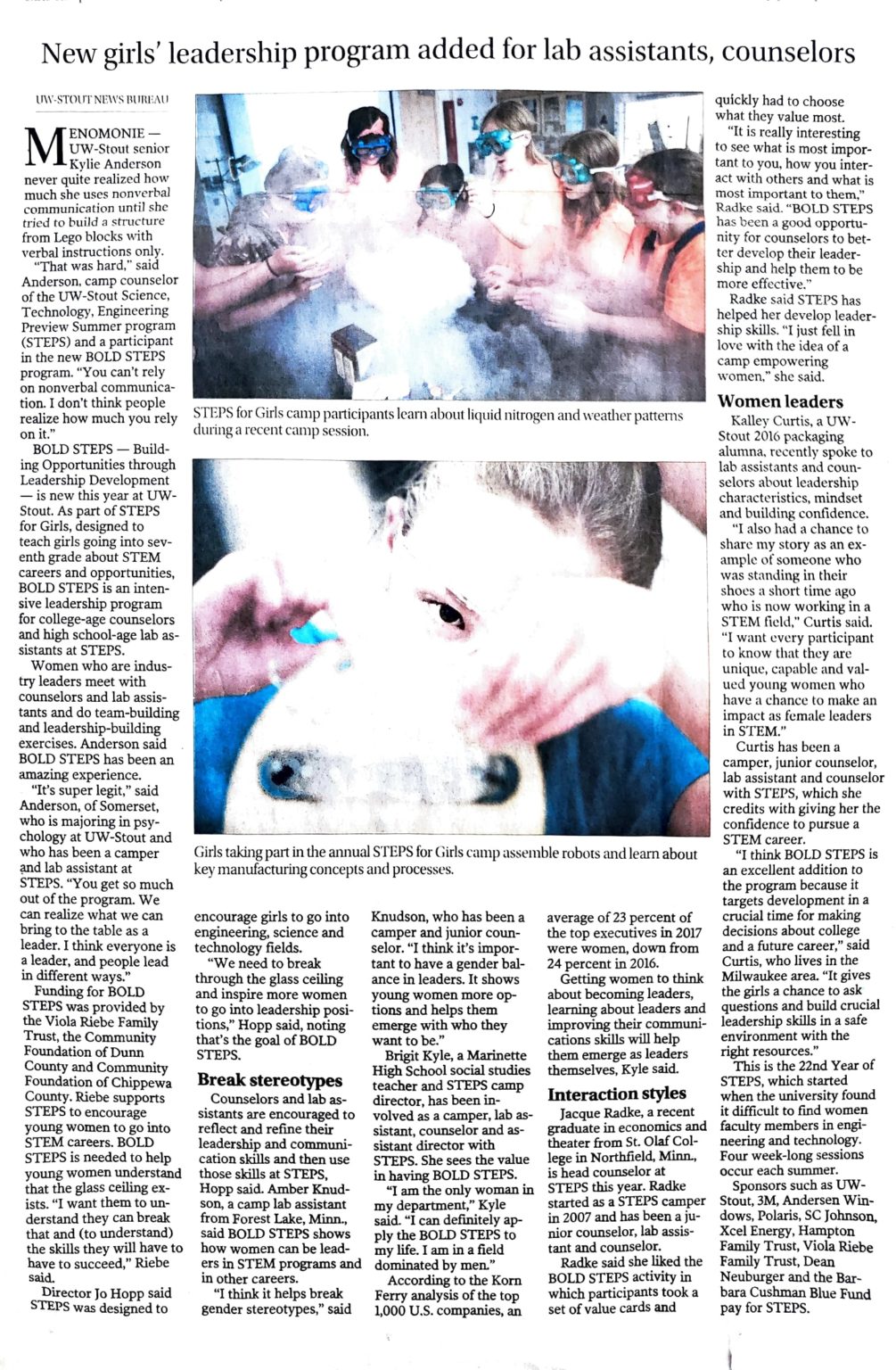 Taking BOLD STEPS – RaySciences