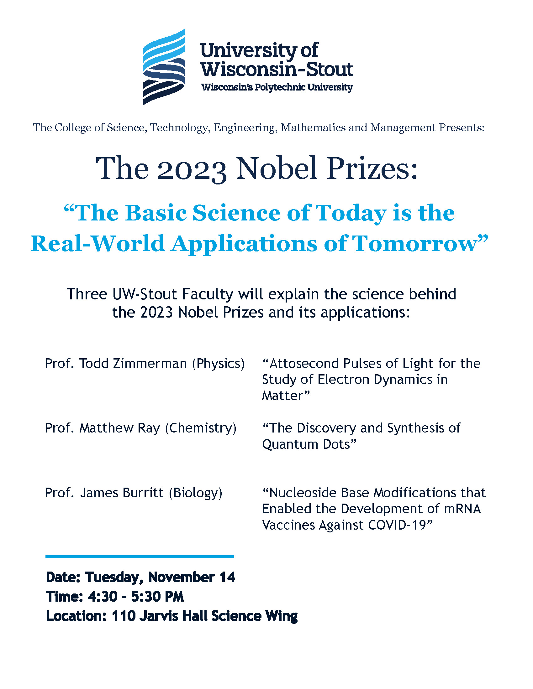 Nobel Prizes science presentation on Nov. 14 – RaySciences